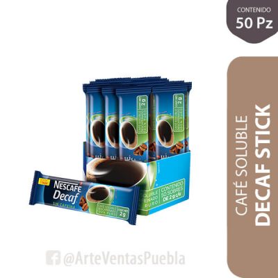 Café Soluble Nescafé® Decaf® Stick Cj 18 paquetes de 50 Pza / 2 Gr ...