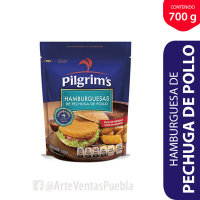 Hamburguesa de Pechuga de Pollo Pilgrims® Cj 10 / 700 Gr con 8 Pzas ...